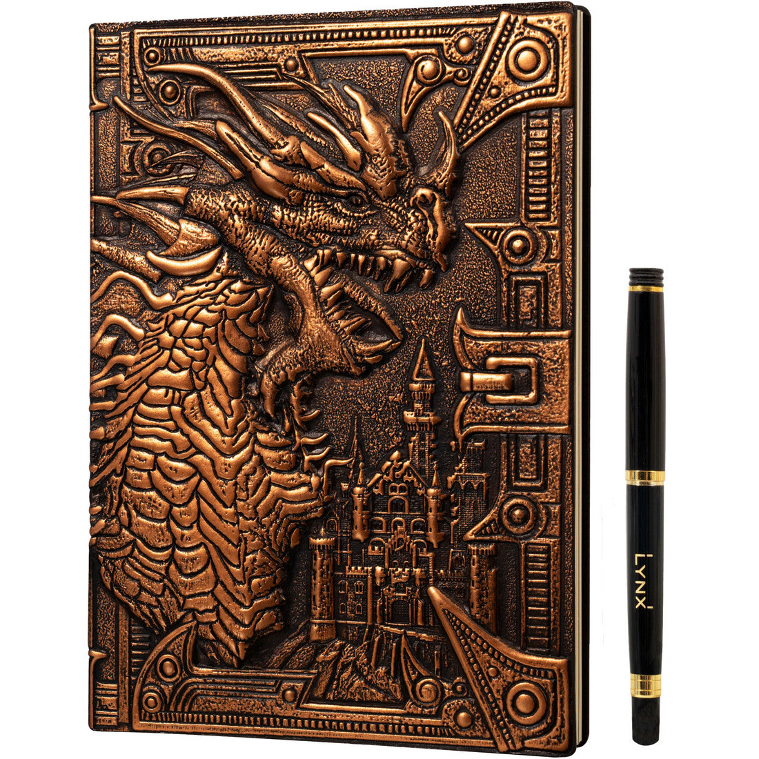 3D Faux-Leather Notebook / Journal - Bronze Dragon | Ozzie Collectables