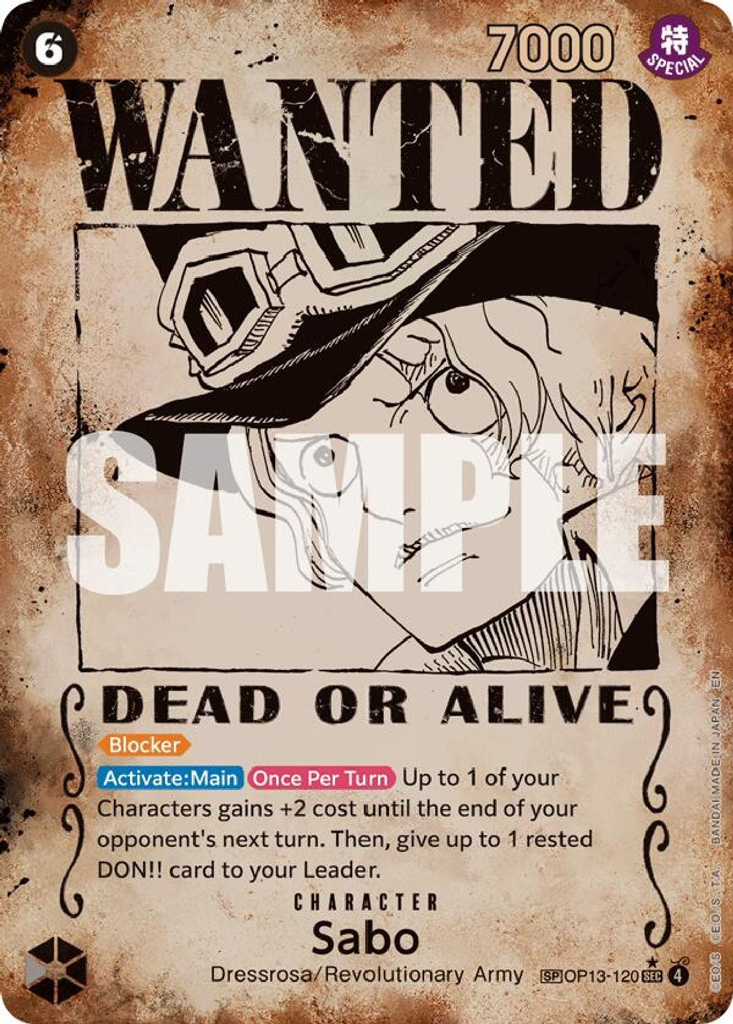 Sabo (120) (Wanted Poster) | Ozzie Collectables