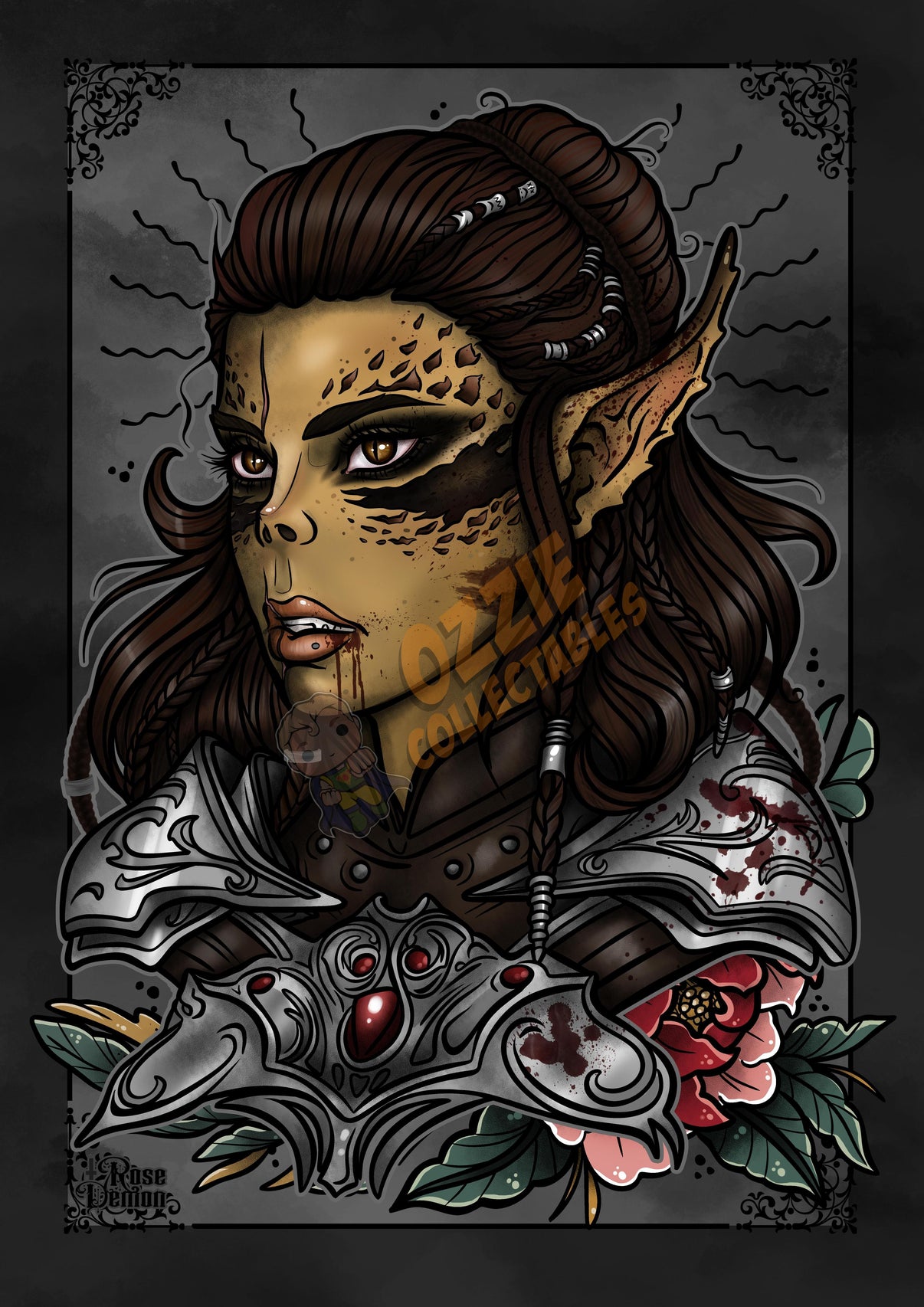 Baldur's Gate Laezel - RoseDemon Art Print Poster | RD-LAEZEL-A2 ...